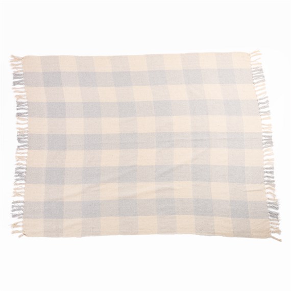 Grey Gingham Throw