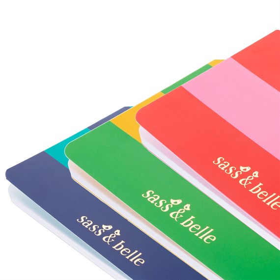 Bright Ideas Striped A5 Notebooks - Assorted