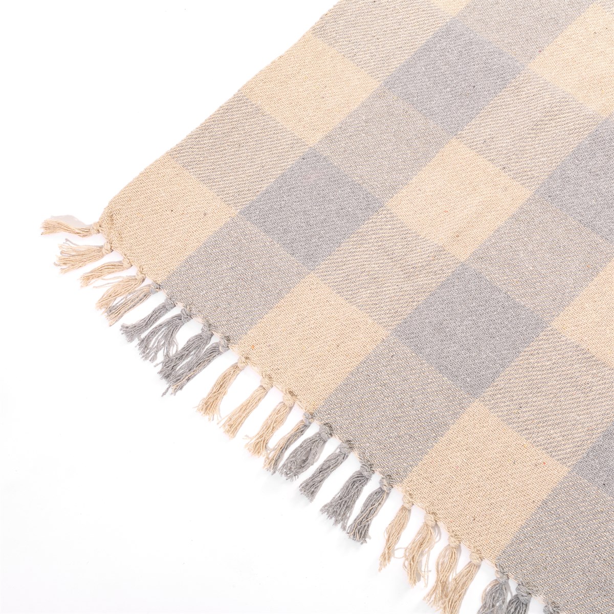 Grey Gingham Throw