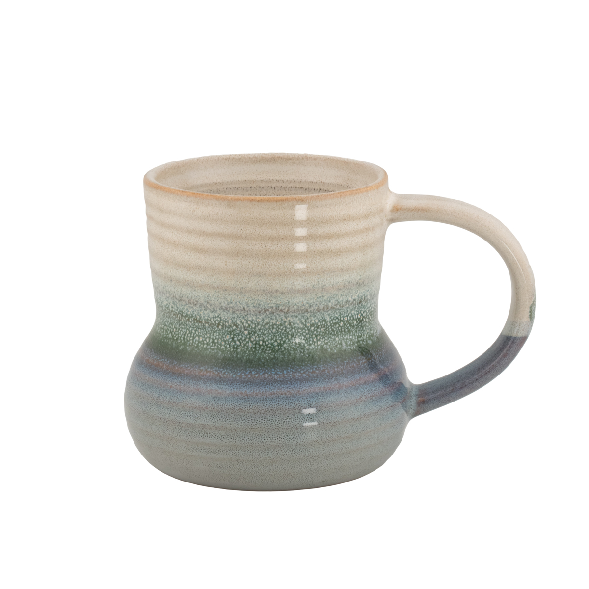 Green Ribbed Belly Mug