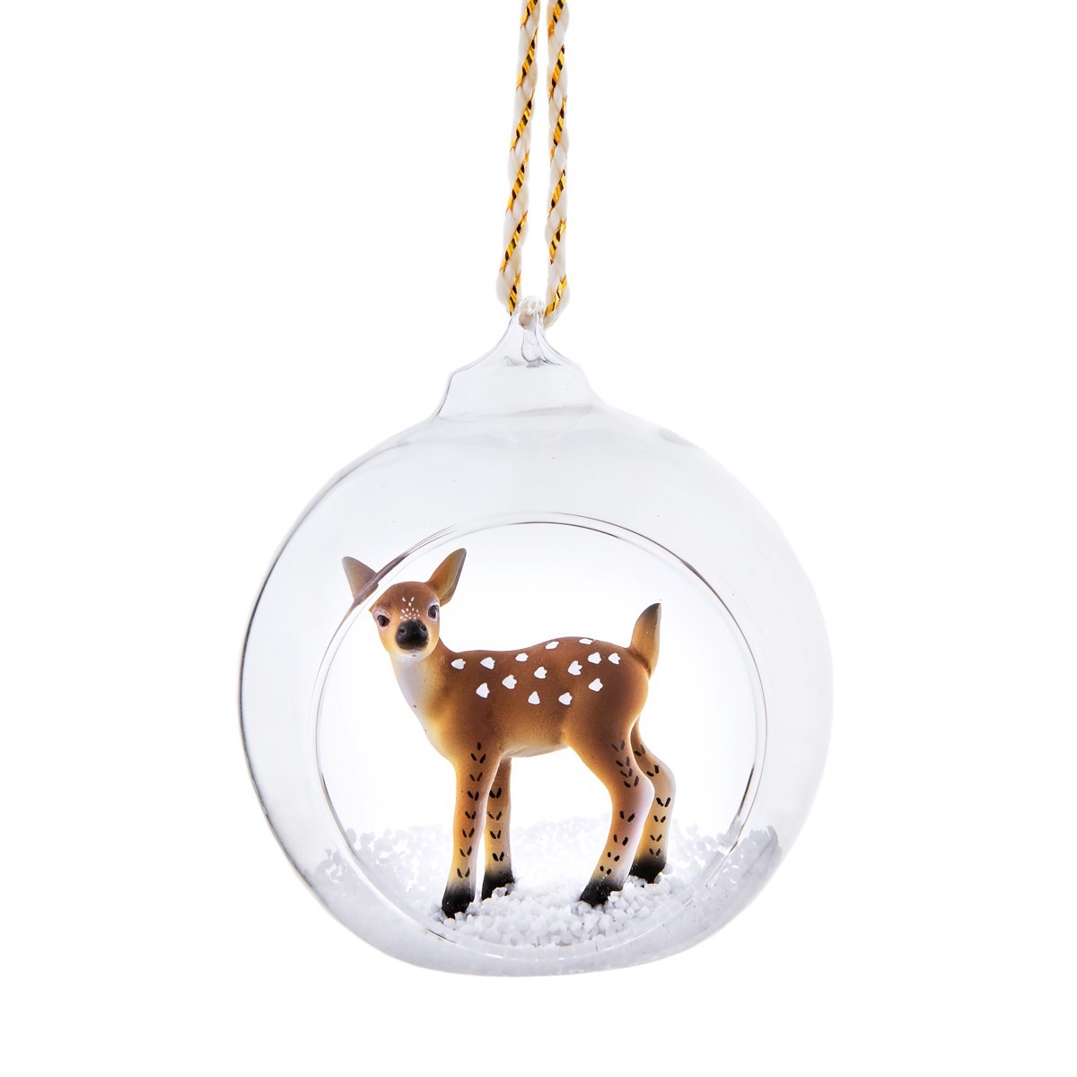 Winter Forest Folk Deer Open Bauble